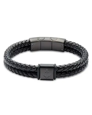 LINK UP Anchor Braided Bracelet - Black