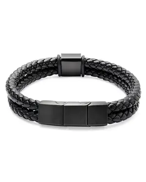 LINK UP Anchor Braided Bracelet - Black