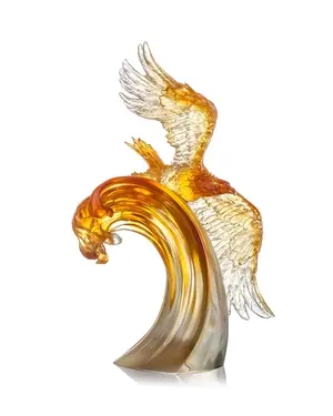 LIULI Align Light Amplify Crystal Eagle Sculpture