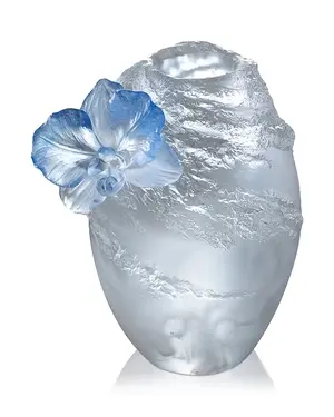 LIULI A Fresh And Wonderful Blessing Crystal Sculpture - Blue/clear