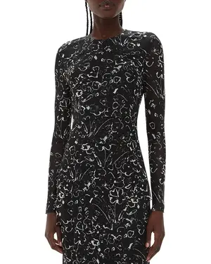 Whistles Long Sleeve Printed Dress