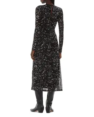 Whistles Long Sleeve Printed Dress