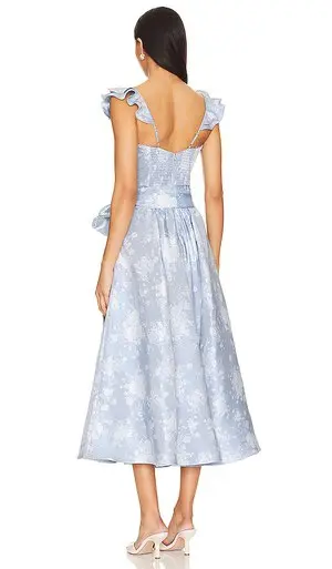 V. CHAPMAN Vera Corset Midi Dress - Denim Blue Windsor