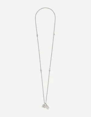 Dolce & Gabbana Teardrop Necklace With Logo - Silver