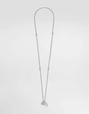 Dolce & Gabbana Teardrop Necklace With Logo - Silver