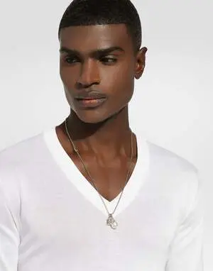 Dolce & Gabbana Teardrop Necklace With Logo - Silver