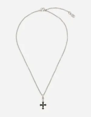 Dolce & Gabbana Tone Necklace With Cross And Logo