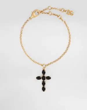 Dolce & Gabbana Crystal Cross Charm Bracelet - Gold