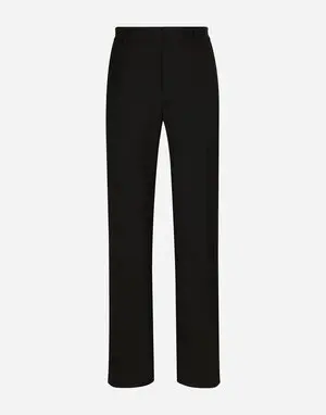 Dolce & Gabbana Straight-leg Stretch Wool Trousers - Black
