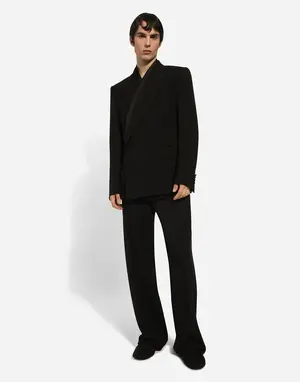 Dolce & Gabbana Straight-leg Stretch Wool Trousers - Black