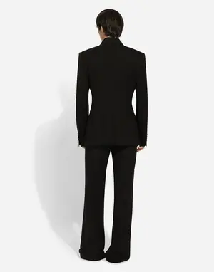 Dolce & Gabbana Straight-leg Stretch Wool Trousers - Black