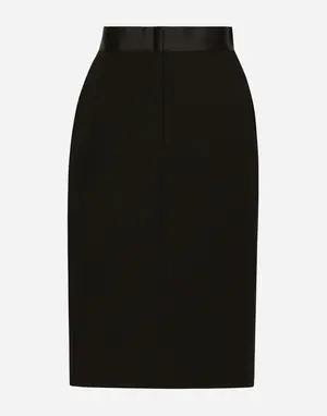 Dolce & Gabbana Stretch Wool Midi Pencil Skirt