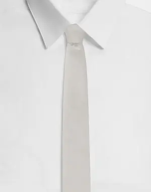Dolce & Gabbana Silk Tie With Dg Logo - White