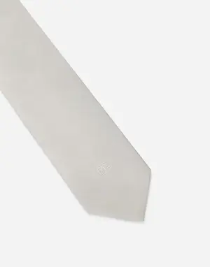 Dolce & Gabbana Silk Tie With Dg Logo - White