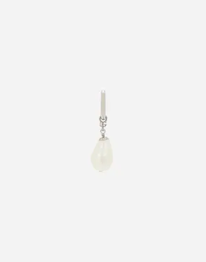 Dolce & Gabbana Single Creole Earring With Teardrop Detail - Silver