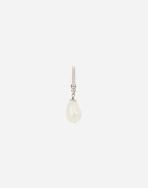 Dolce & Gabbana Single Creole Earring With Teardrop Detail - Silver