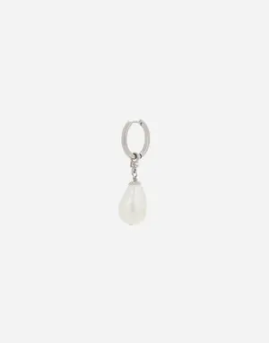 Dolce & Gabbana Single Creole Earring With Teardrop Detail - Silver