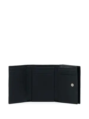 Marni Leather Trifold Wallet With Mending-embroidery - Black