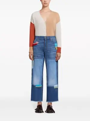 Marni Denim-patchwork Straight-leg Jeans