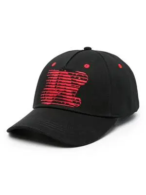 Palm Angels Racing Monogram Baseball Cap - Black