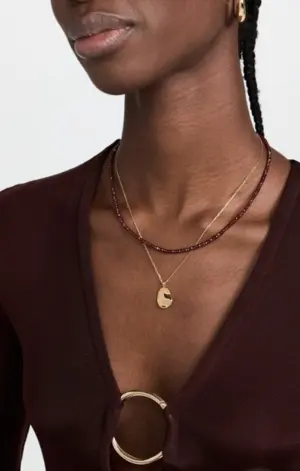 Jia Jia January Beaded Necklace - Garnet