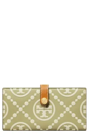 Tory Burch Embossed T-monogram Slim Bifold Wallet