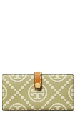 Tory Burch Embossed T-monogram Slim Bifold Wallet