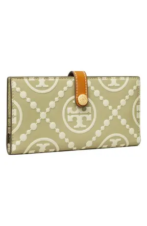 Tory Burch Embossed T-monogram Slim Bifold Wallet