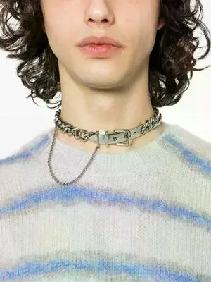 Acne Studios Buckle-detail Choker Necklace - Silver