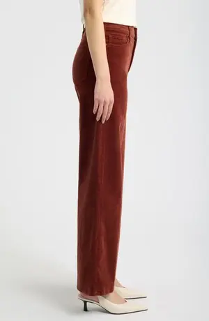 FRAME Le Slim Palazzo Corduroy Pants - Wine