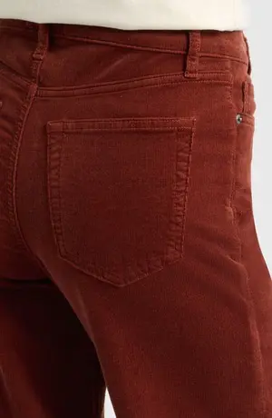 FRAME Le Slim Palazzo Corduroy Pants - Wine