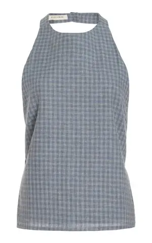 ELCE Isabelle Halter Neck Tank Top - Blue