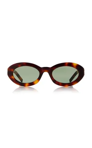 Saint Laurent Round-frame Acetate Sunglasses - Brown
