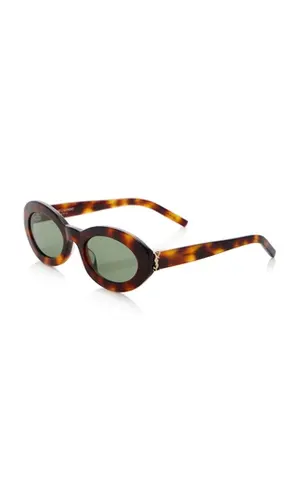 Saint Laurent Round-frame Acetate Sunglasses - Brown