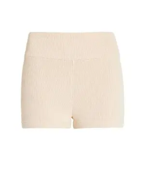ELCE Sol Ribbed-knit Shorts - White