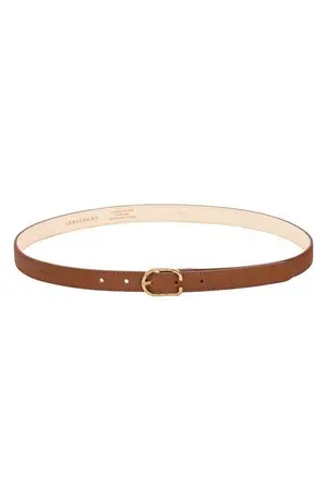 Longchamp Le Foulonné Leather Belt - Cognac