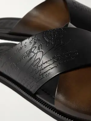 Berluti Sifnos Scritto Venezia Leather Sandals