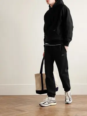 NOAH Core Tapered Logo-embroidered Cotton-jersey Sweatpants