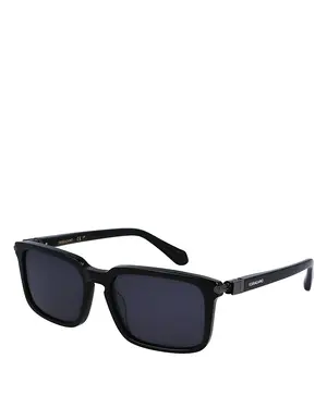FERRAGAMO Prisma 56mm Rectangular Sunglasses - Black/blue Solid