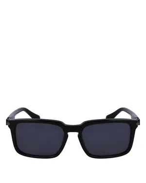 FERRAGAMO Prisma 56mm Rectangular Sunglasses - Black/blue Solid