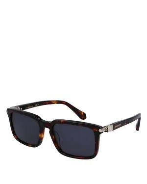 FERRAGAMO Prisma Rectangular Sunglasses - Tortoise/blue Solid