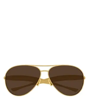 Bottega Veneta Sardine Pilot Sunglasses - Gold