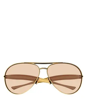 Bottega Veneta Sardine Pilot Sunglasses - Gold/orange Solid