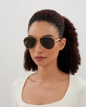 Bottega Veneta Bottega Veneta Sardine Pilot Sunglasses Silver/silver Mirrored Solid