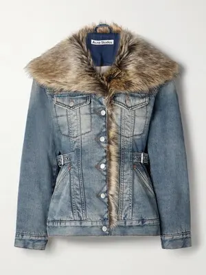 Faux Fur Trimmed Denim Jackets