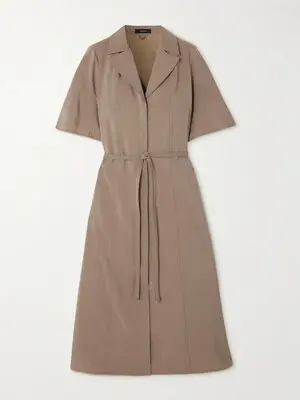 JOSEPH Dareau Silk-blend Twill Midi Shirt Dress