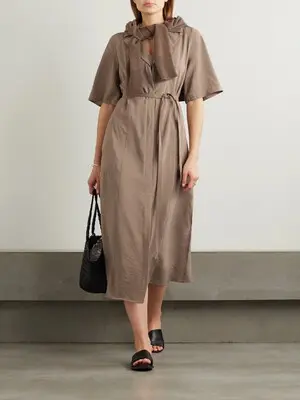 JOSEPH Dareau Silk-blend Twill Midi Shirt Dress