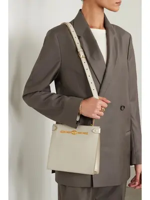 METIER Fernando Jorge Stowaway Embellished Glossed-leather Shoulder Bag - White
