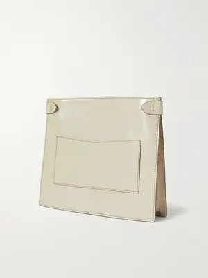 METIER Fernando Jorge Stowaway Embellished Glossed-leather Shoulder Bag - White
