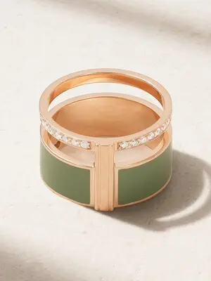 REPOSSI Berbere Chromatic 18-karat Rose Enamel And Diamond Ring - Gold
